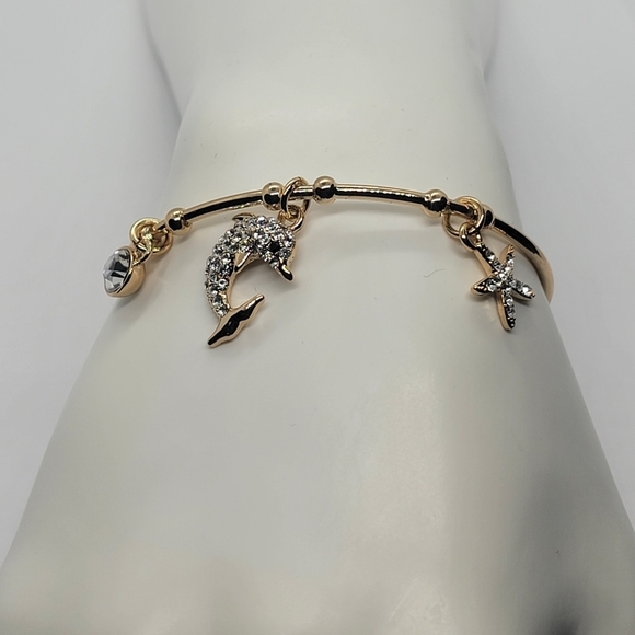 Jewelry | 18k Goldplated Charm Bracelet 3 Unique Charms | Poshmark